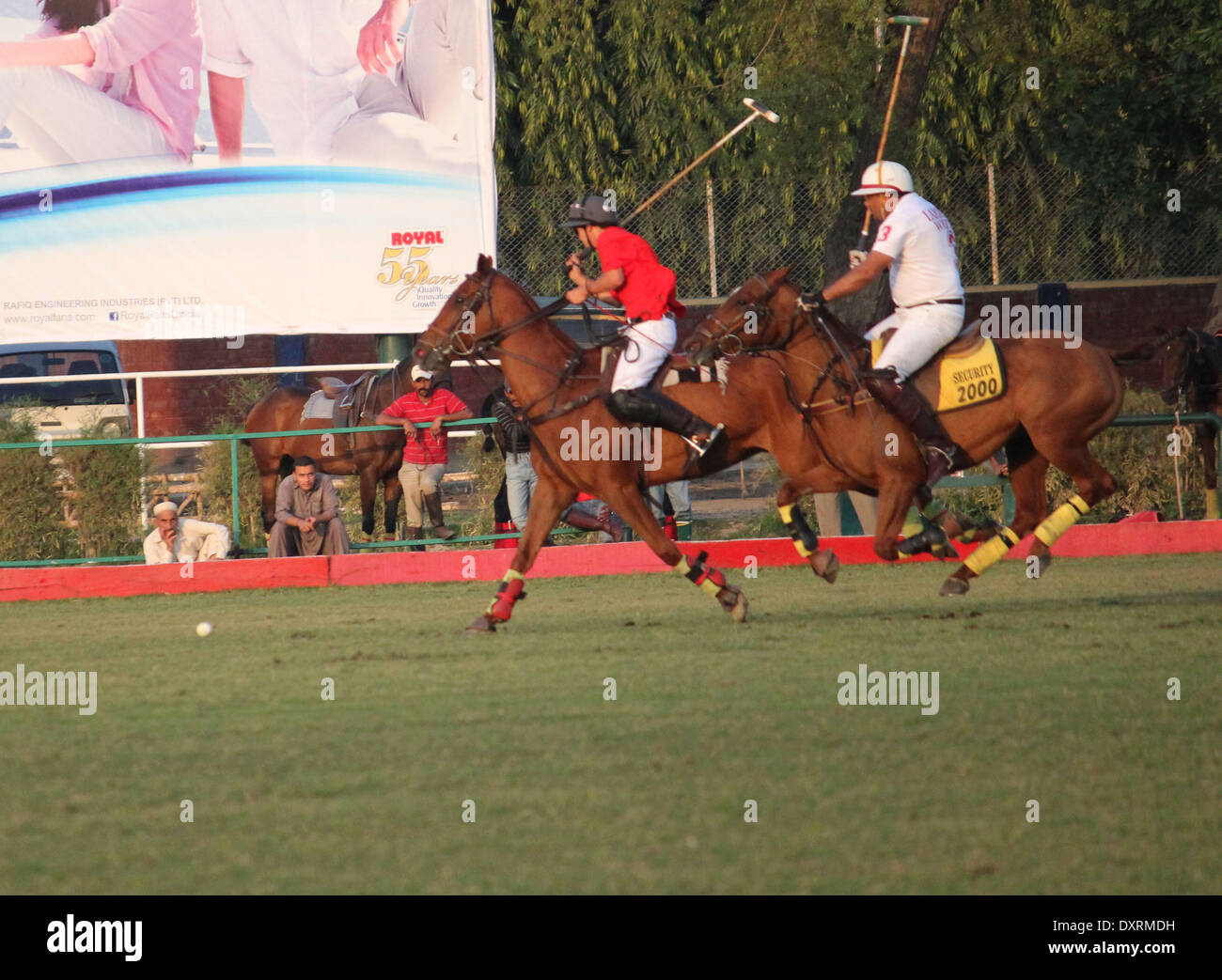 LAHORE,PAKISTAN- MARCH 28: A view of the polo match played between the ...
