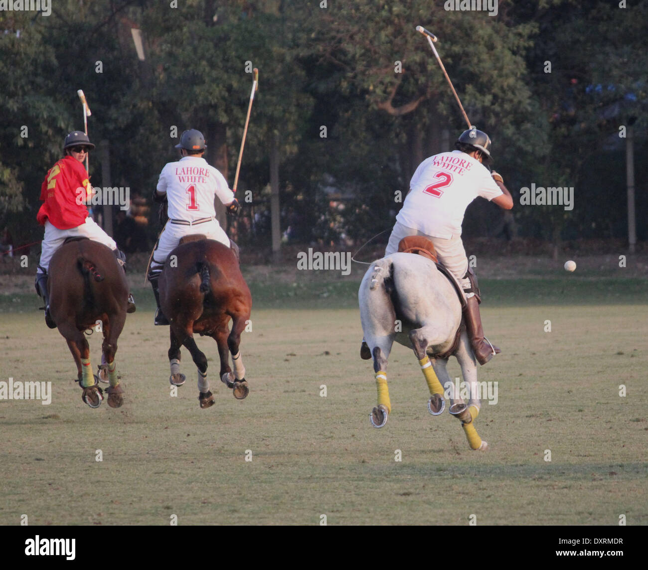 LAHORE,PAKISTAN- MARCH 28: A view of the polo match played between the ...