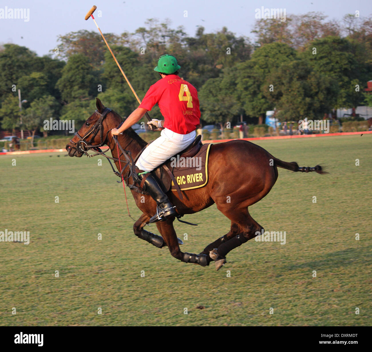 LAHORE,PAKISTAN- MARCH 28: A view of the polo match played between the ...