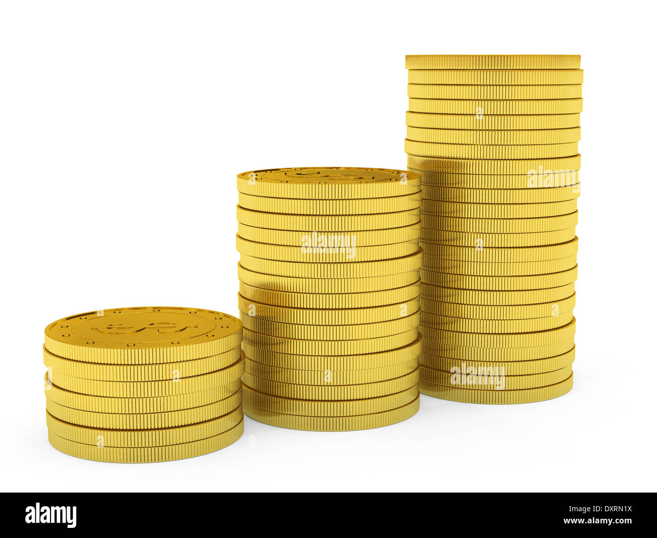Gold coin. Raster illustration isolated Stock Photo - Alamy