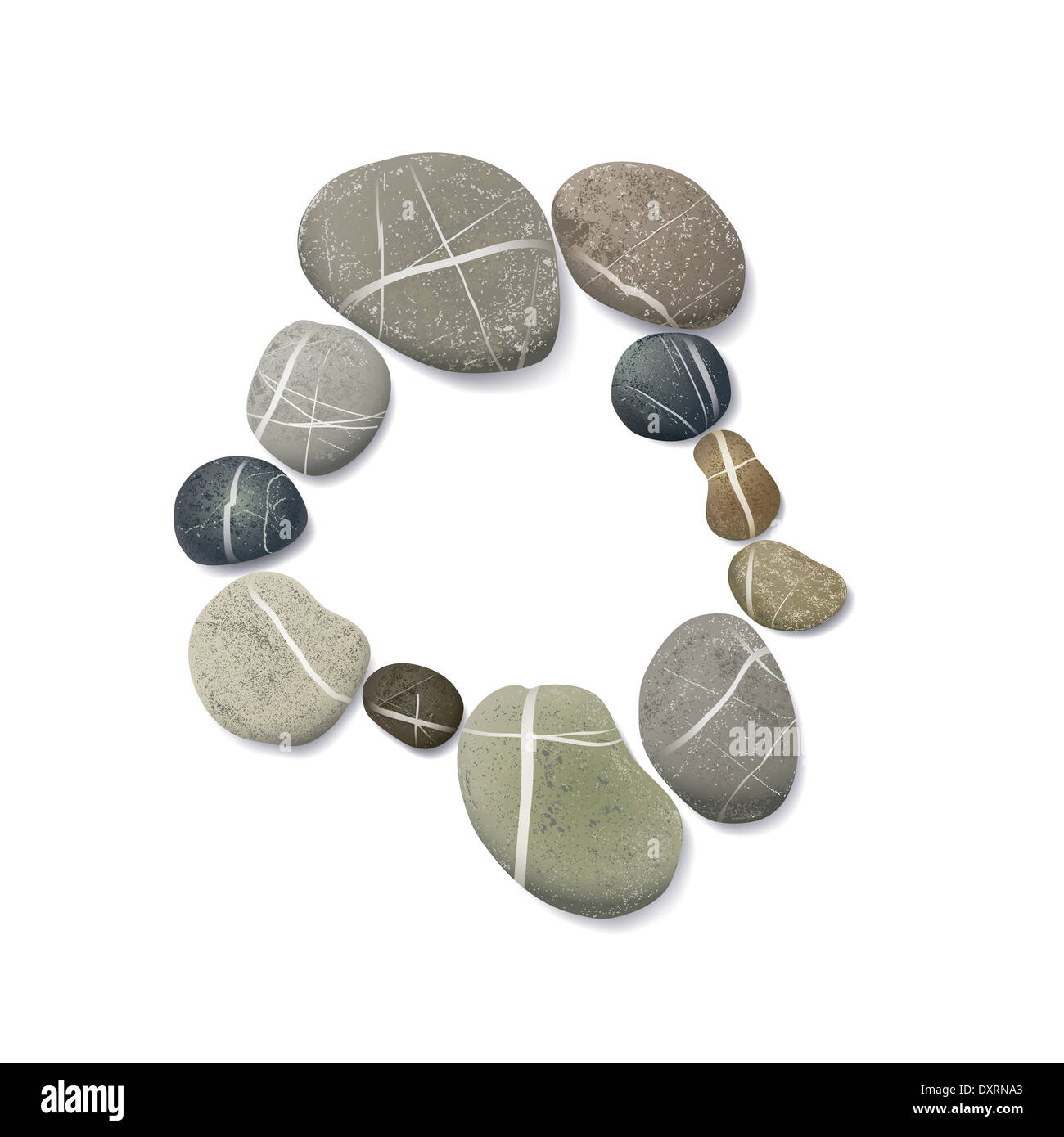striped pebbles circle Stock Photo - Alamy