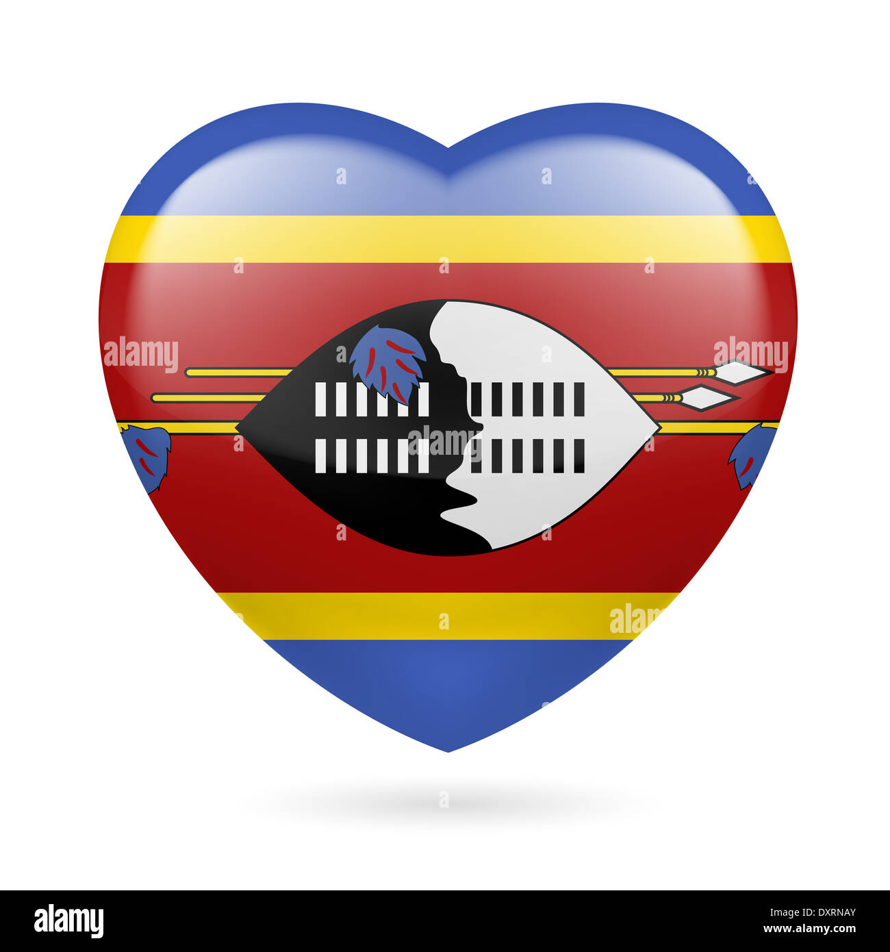 I love Swaziland. Heart with flag colors Stock Photo - Alamy