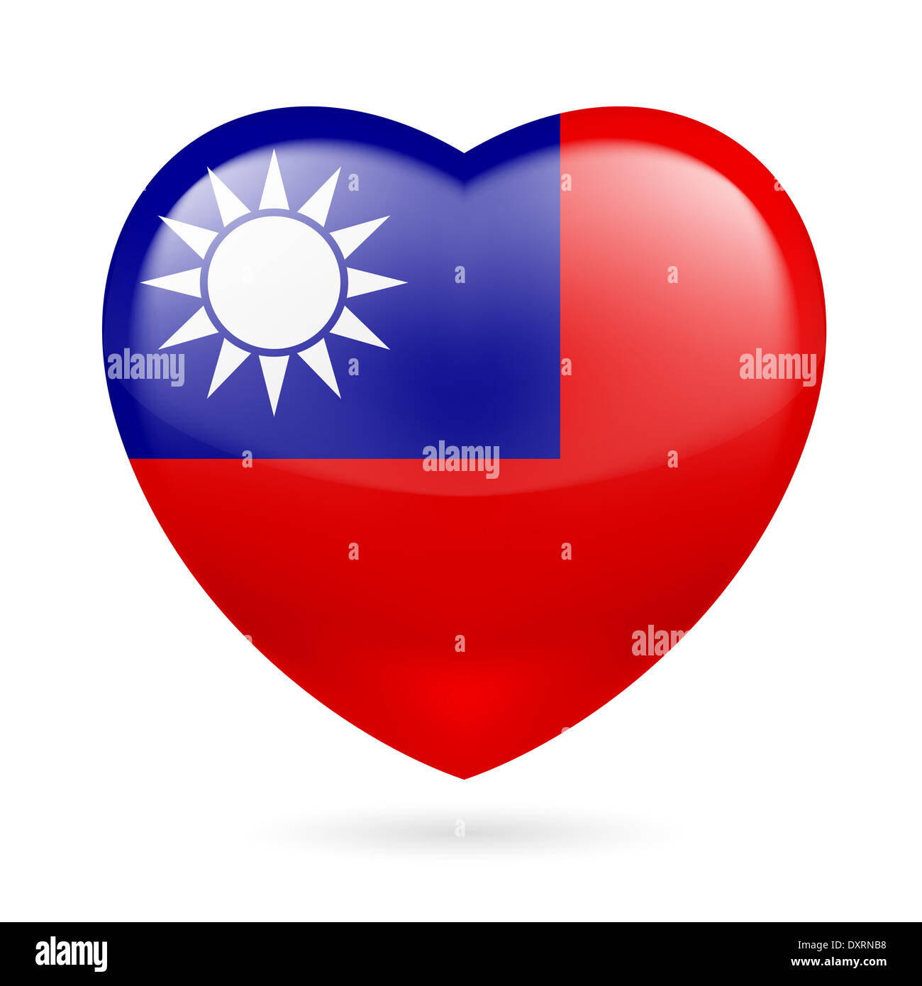 Heart with Taiwanese flag colors. I love Taiwan Stock Photo - Alamy
