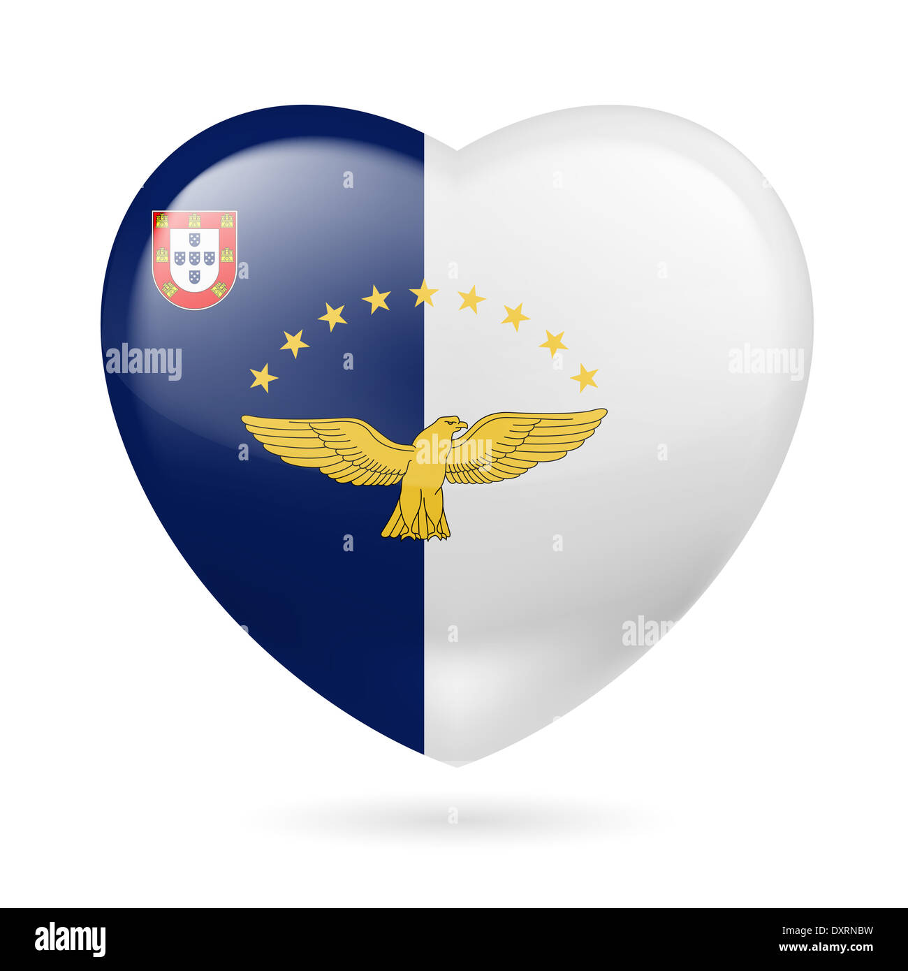 I love Azores. Heart with flag design Stock Photo - Alamy