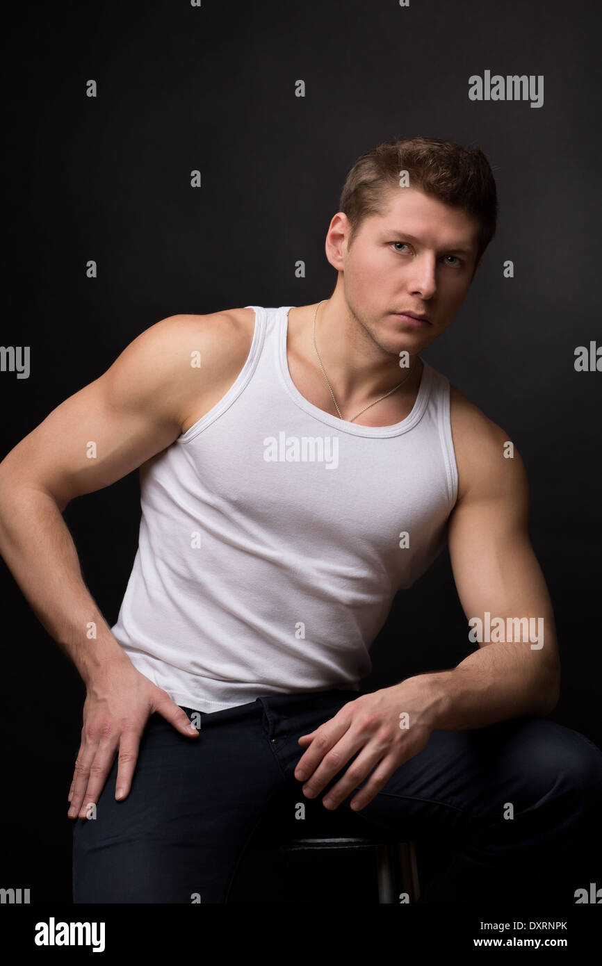 Man undershirt hi-res stock photography and images - Alamy