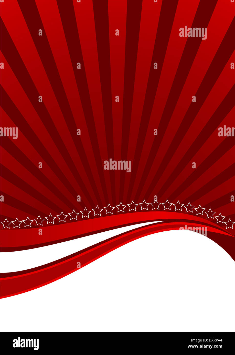greeting card with ribbons and red stars Stock Photo - Alamy