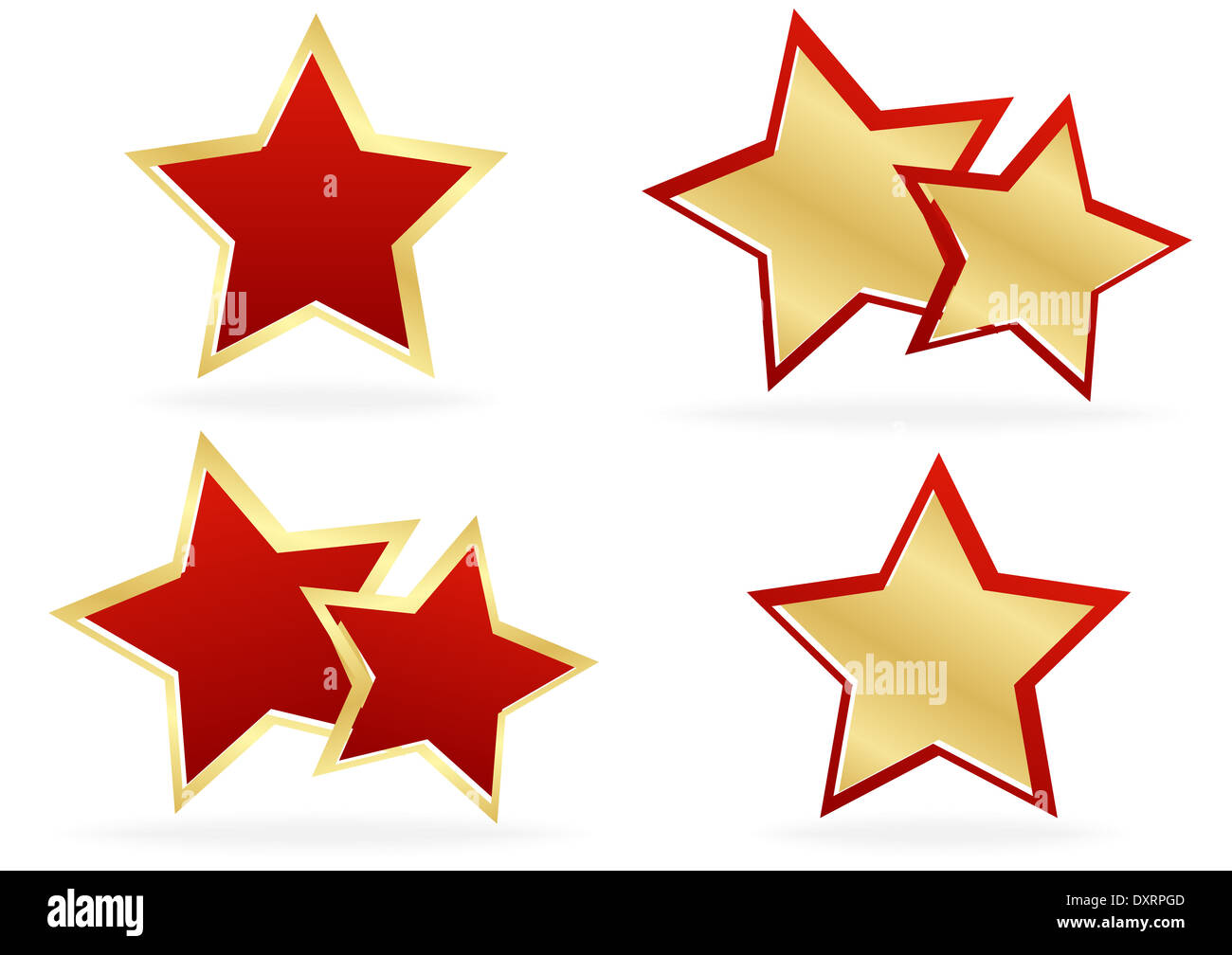set of stylized stars on white background Stock Photo - Alamy