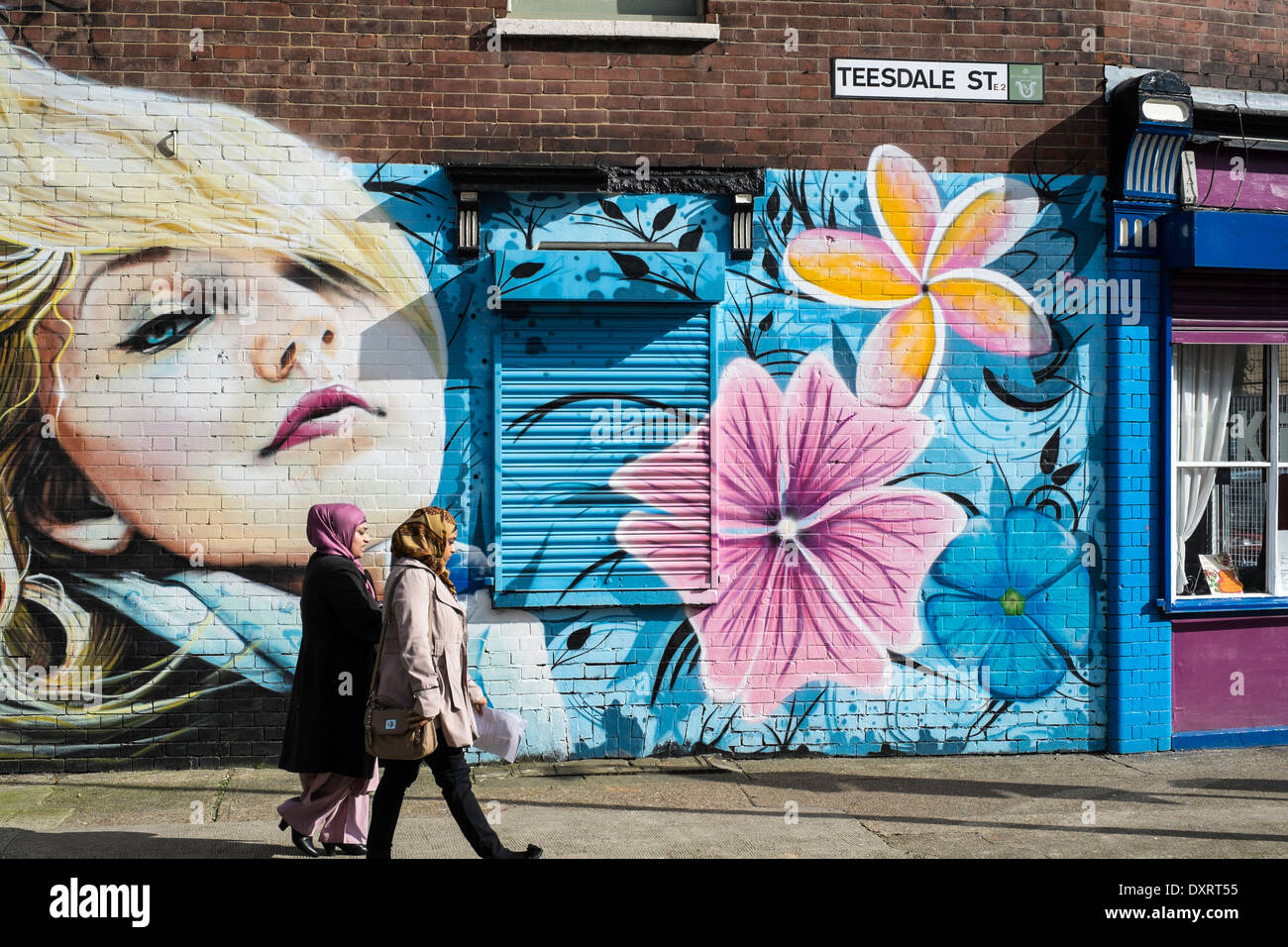 Mural on the wall in Hackney, London, United Kingdom Stock Photo - Alamy