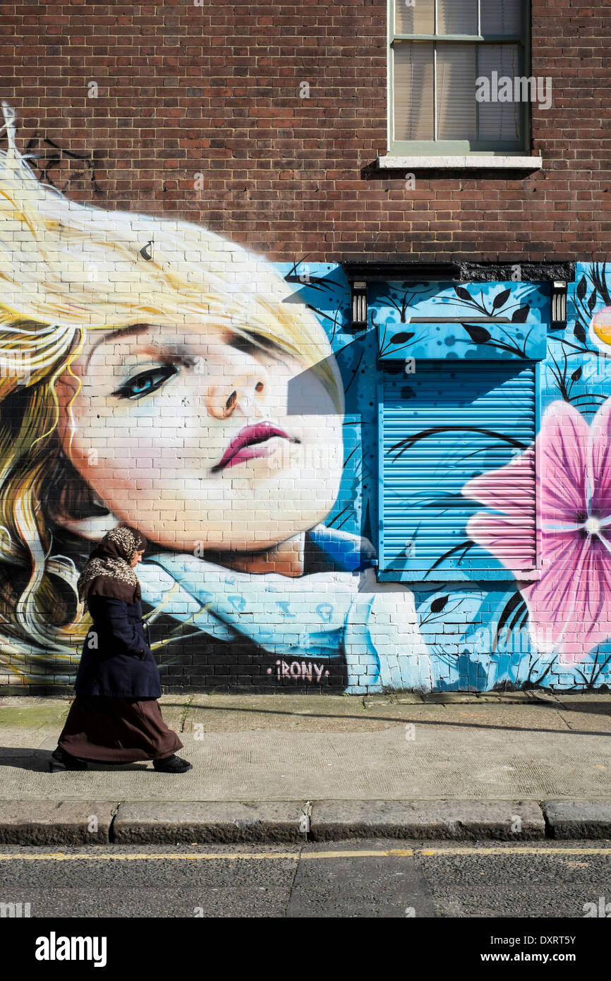 Mural on the wall in Hackney, London, United Kingdom Stock Photo - Alamy
