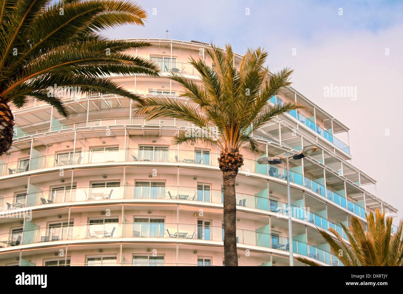 Outdoor View of Building in a Popular Holiday Resort on a Late Sunny ...