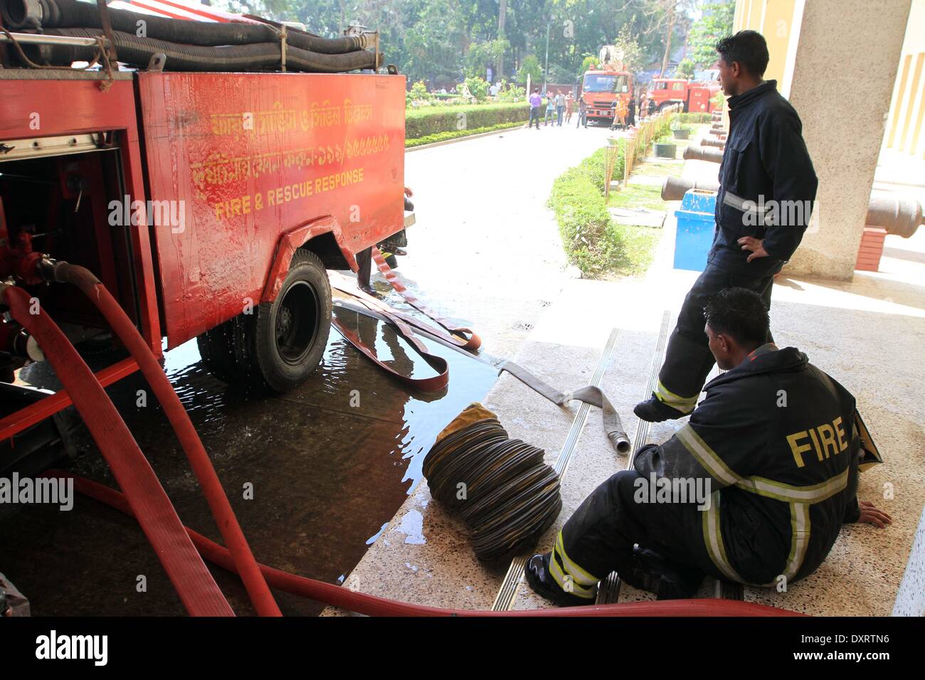 Firefighter rest after rescue hi-res stock photography and images - Alamy