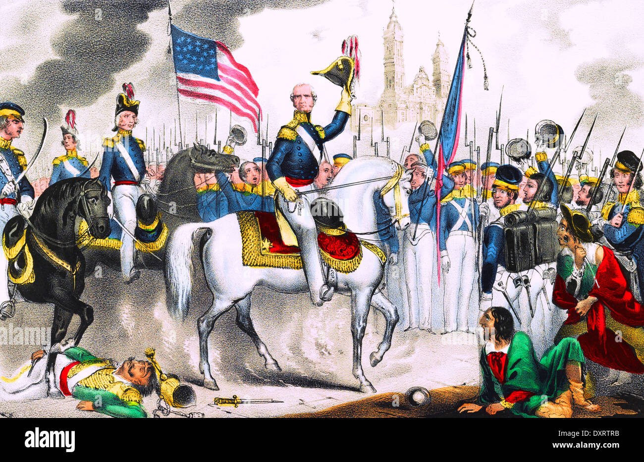 Vintage print depicting Winfield Scott Stock Photo - Alamy