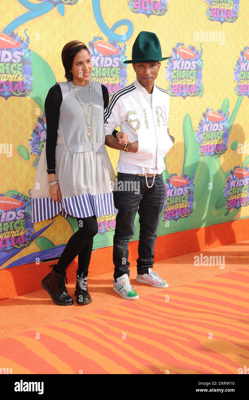 Musician Pharrell Williams and wife Helen Lasichanh arrive on the ...
