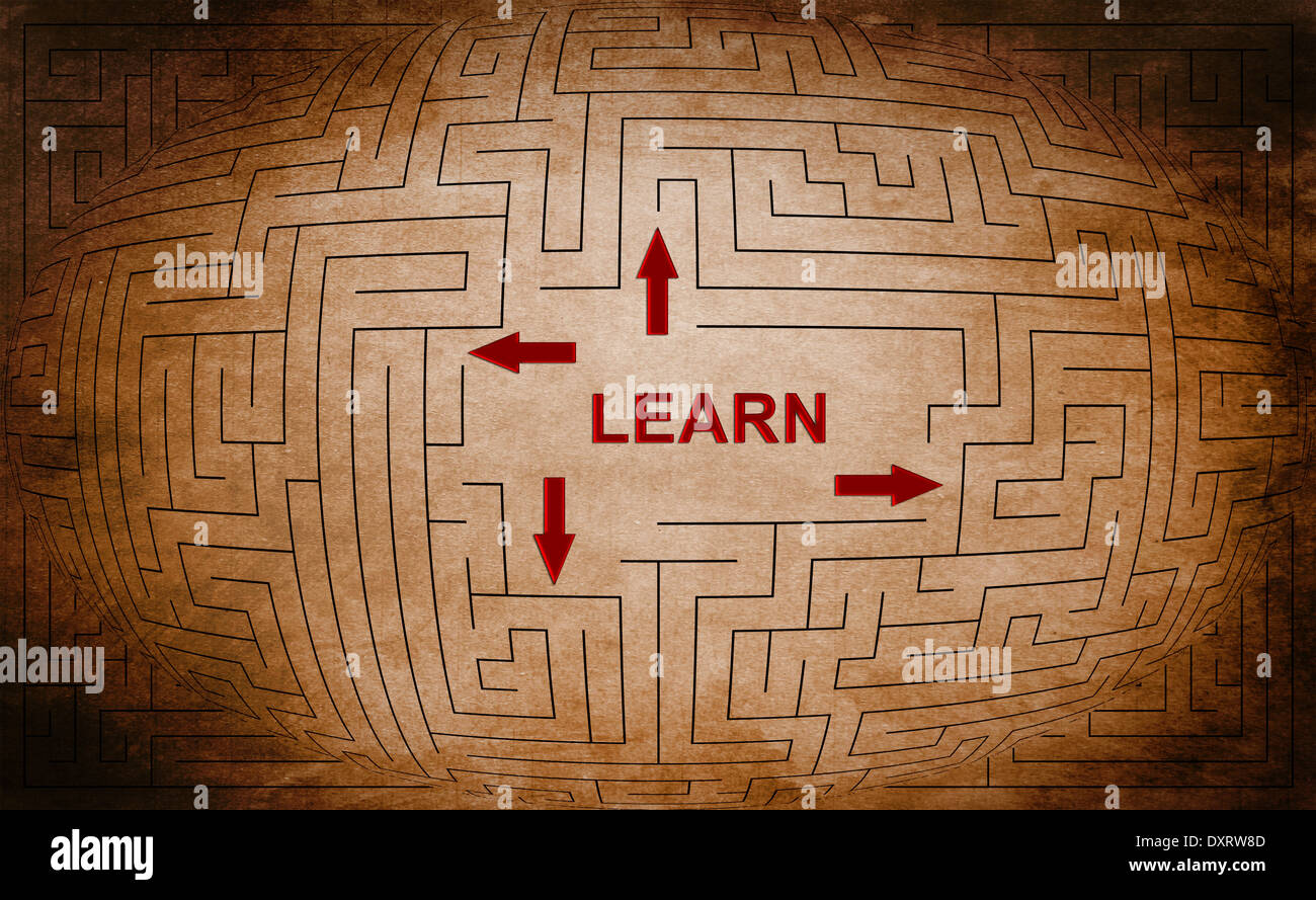 Learn maze concept Stock Photo - Alamy