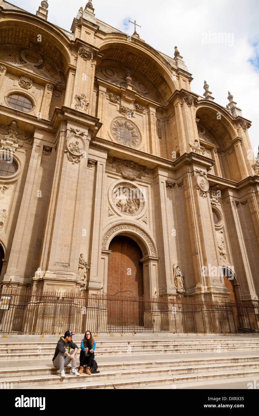 Granada Cathedral exterior, Granada, Andalucia Spain Europe Stock Photo ...