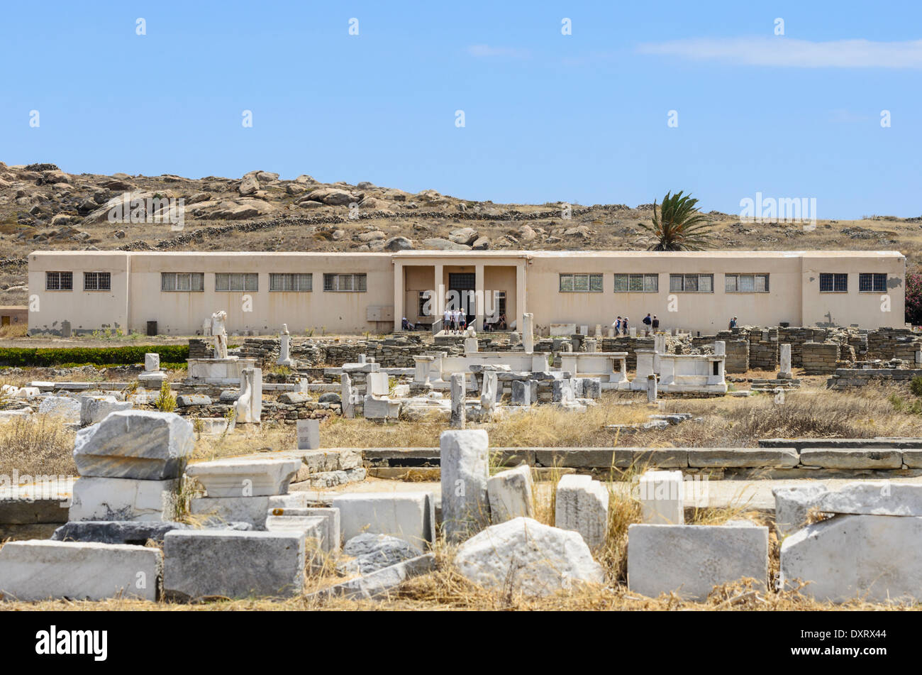 Delos Island Archaeological Museum, Delos, Cyclades, Greece Stock Photo ...