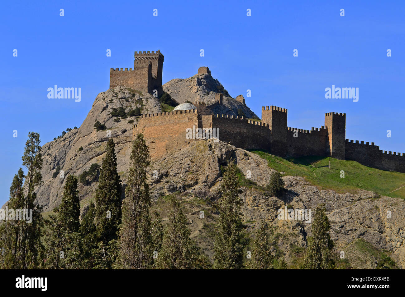 Tower of genoese fortress in sudak hi-res stock photography and images ...