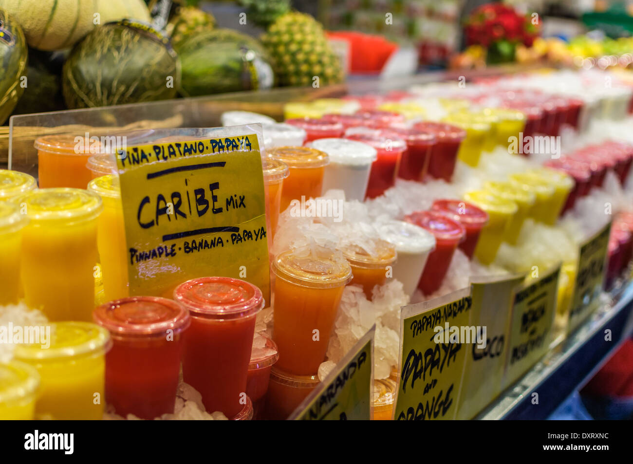 Fruit Juice on the counter Stock Photo - Alamy