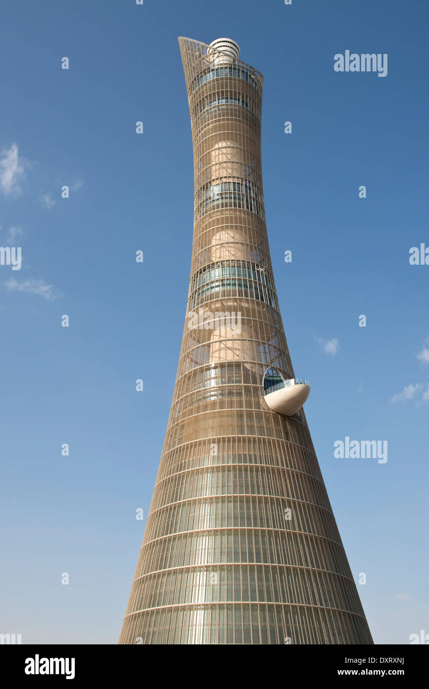 Qatar, Doha, The Aspire Tower in Doha Sports City Complex Stock Photo ...