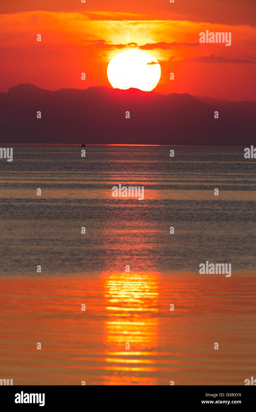 Sunset over the Mediterranean Sea, Side, Turkey Stock Photo - Alamy