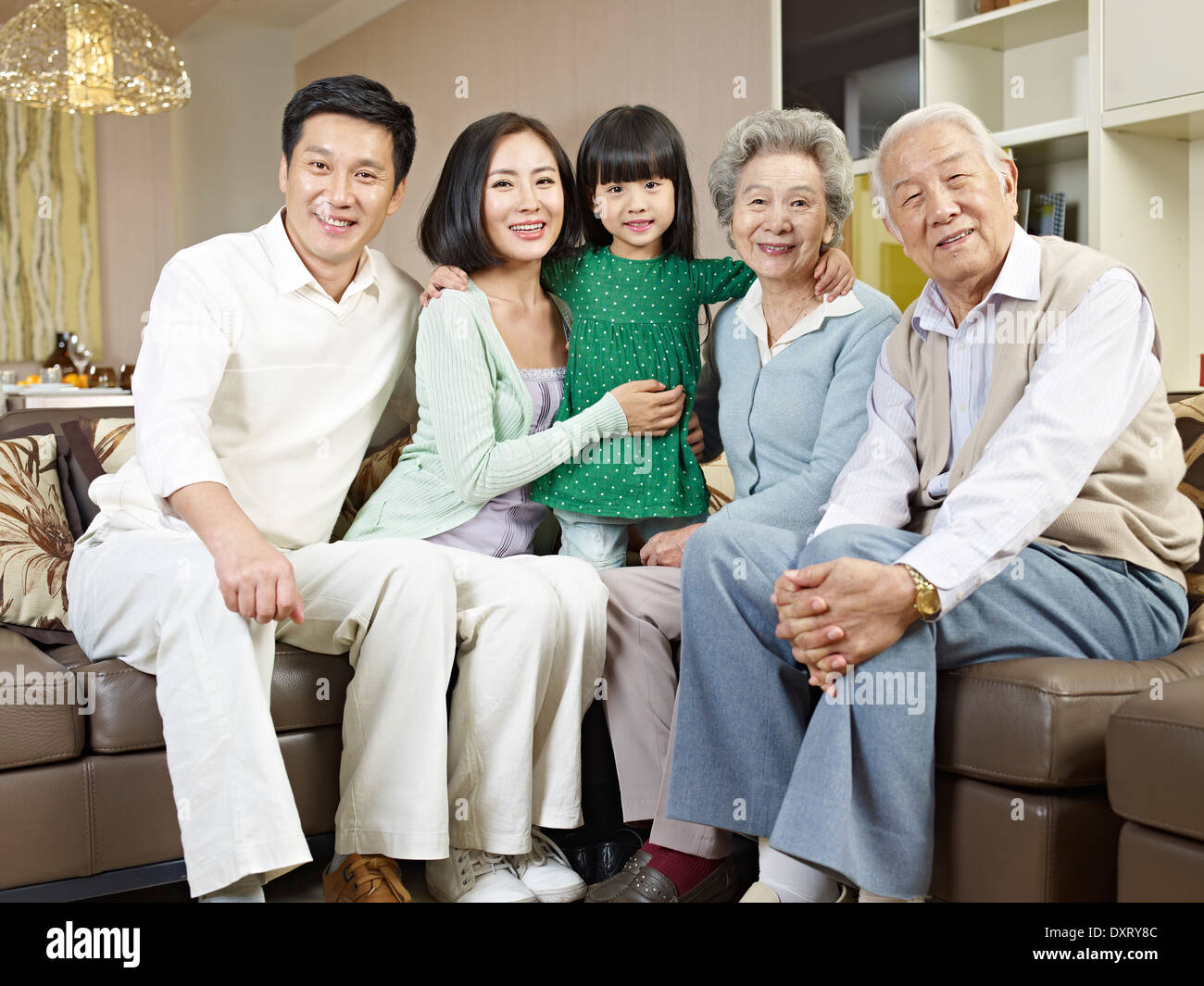 three-generation asian family Stock Photo - Alamy