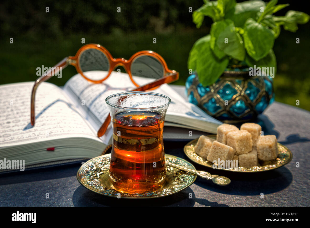Traditional Arabian mint tea is very refreshing and tasty Stock Photo ...