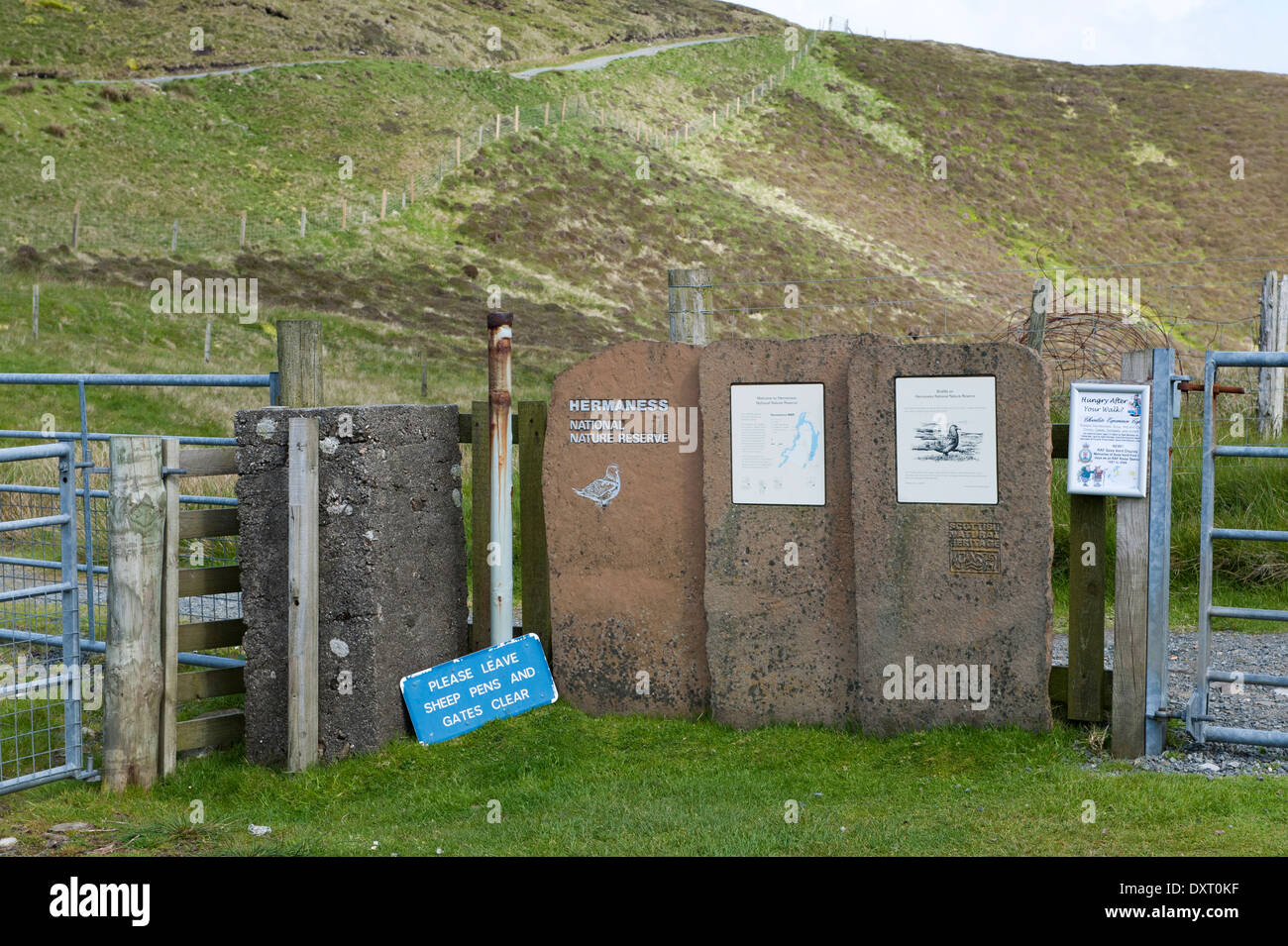 RSPB visiotrs notice board at at Hermaness NNR, Unst, Shetland Isles ...