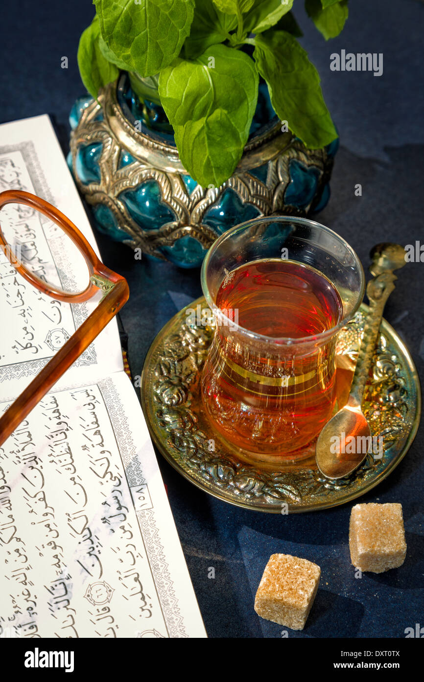 Traditional Arabian mint tea is very refreshing and tasty Stock Photo ...