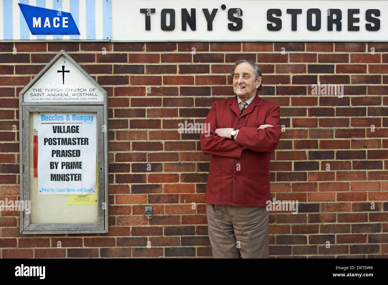 Tony Whatling who has run the post office and shop in Westhall, Suffolk ...