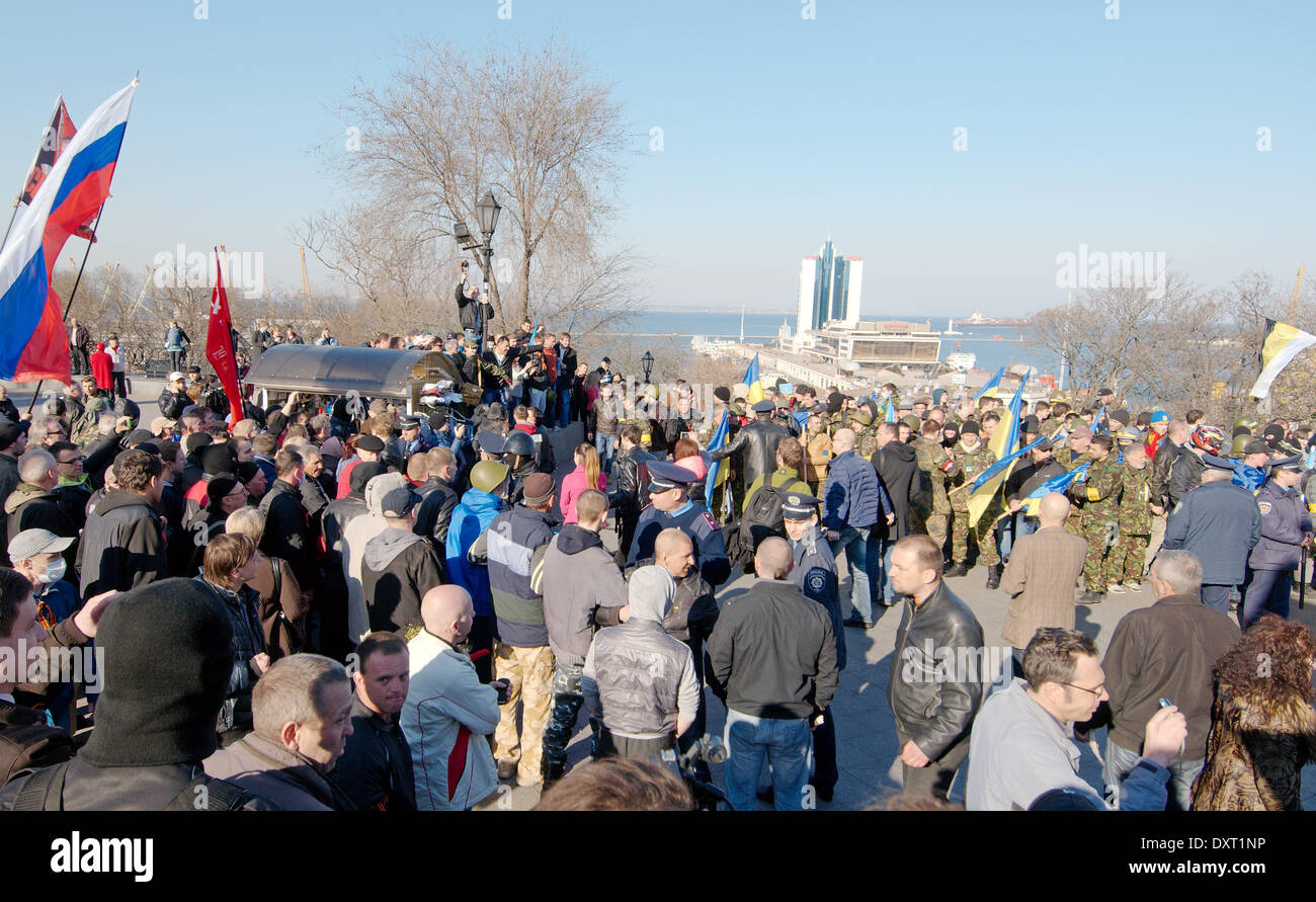 Odessa, Ukraine. 30th March, 2014. Radical "right sector" and self ...