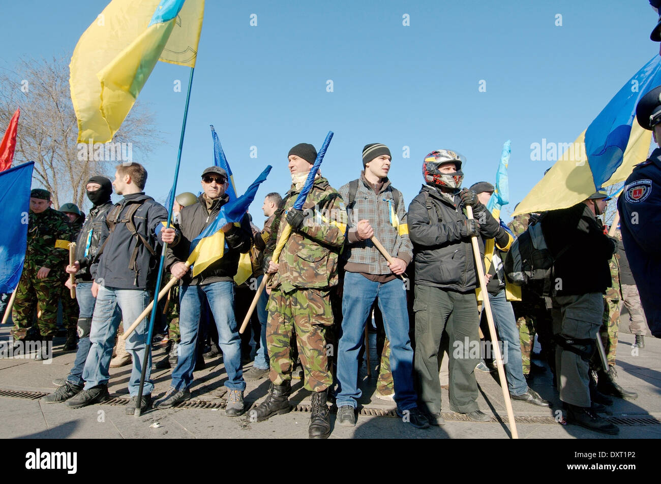 Odessa, Ukraine. 30th March, 2014. Activist in the right sector ...