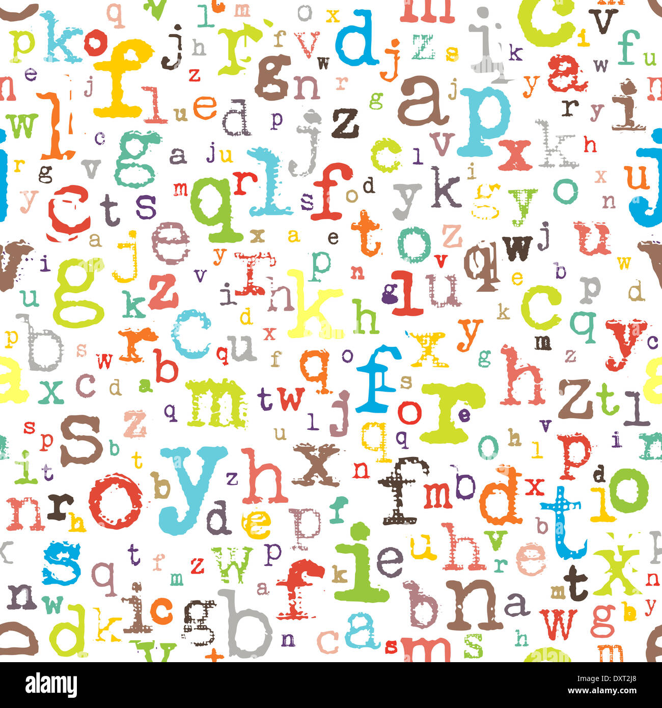 seamless pattern with colorful alphabet letters Stock Photo - Alamy