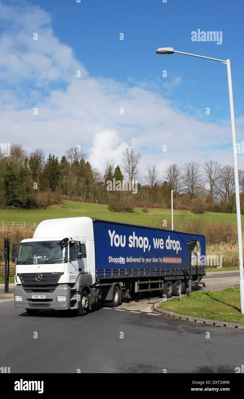 Tesco lorry on highway hi-res stock photography and images - Alamy