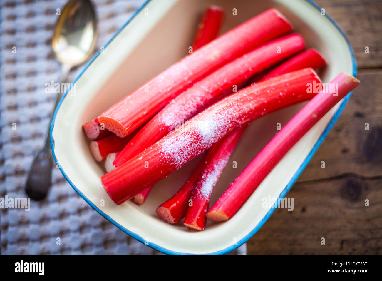 fresh rhubarb ready to be baked Stock Photo - Alamy
