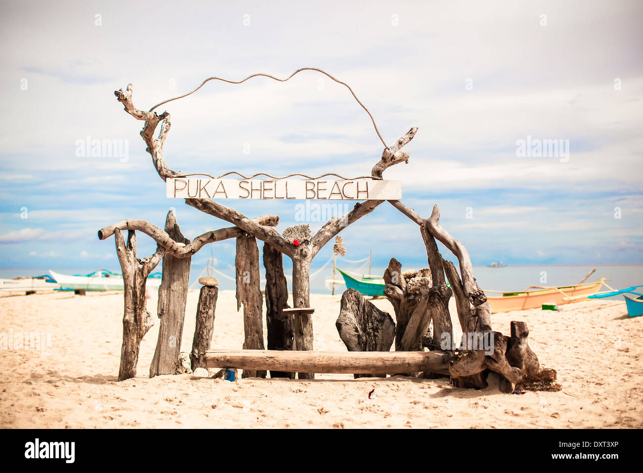 Puka white beach in Philippines Stock Photo - Alamy
