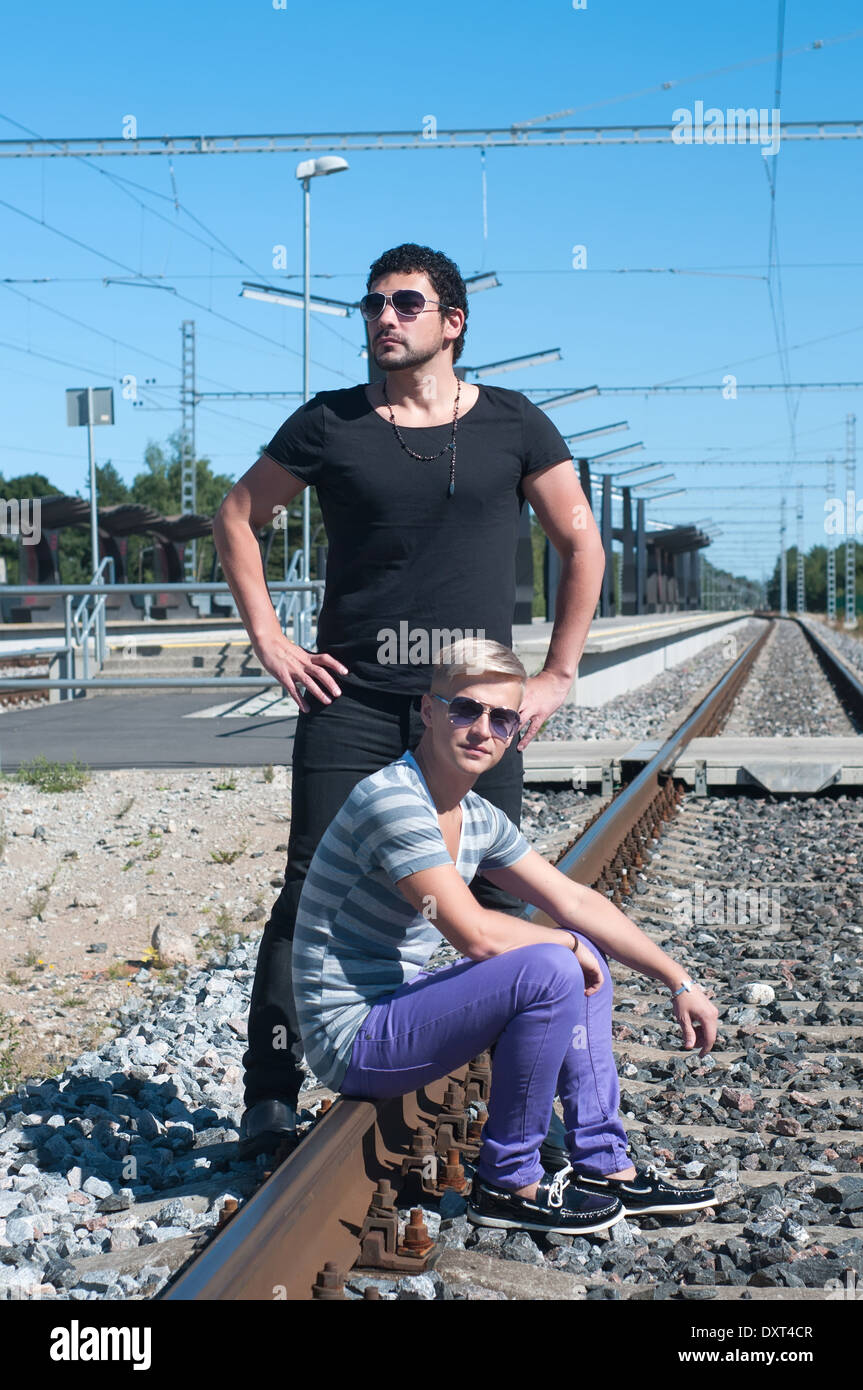 Men guys model male railway hi-res stock photography and images - Alamy