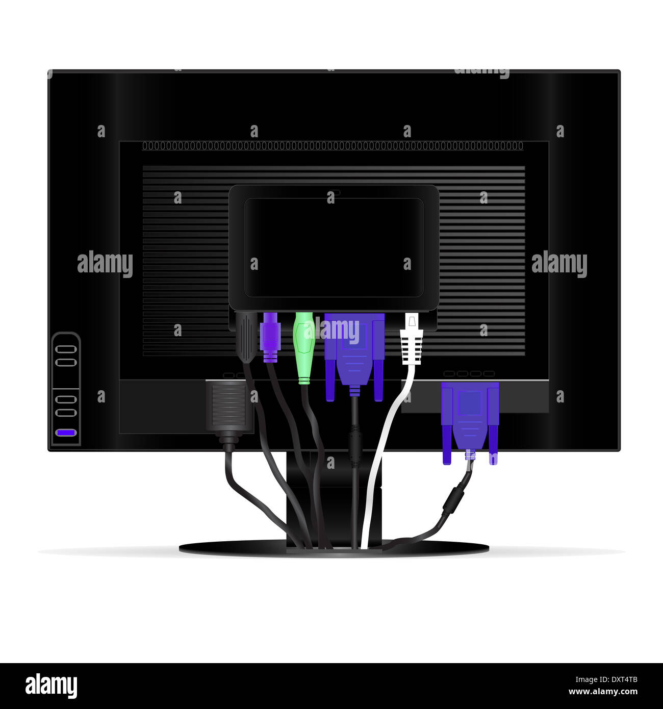 Rear view monitor vector image with connected wires Stock Photo - Alamy