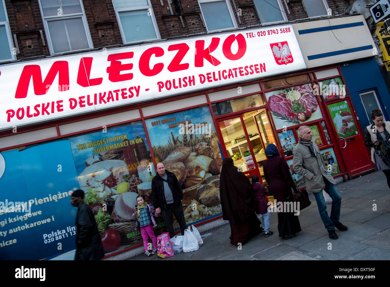 Polish delicatessen shopping shop ethnic London UK Stock Photo - Alamy