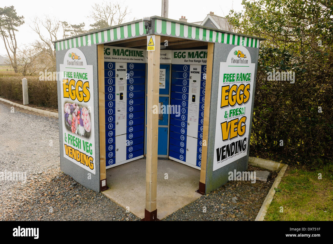 Free-range egg and vegetable vending machine Stock Photo - Alamy