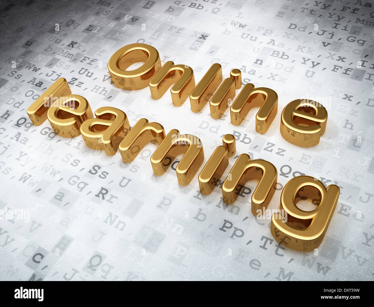 Education concept: Golden Online Learning on digital background Stock ...