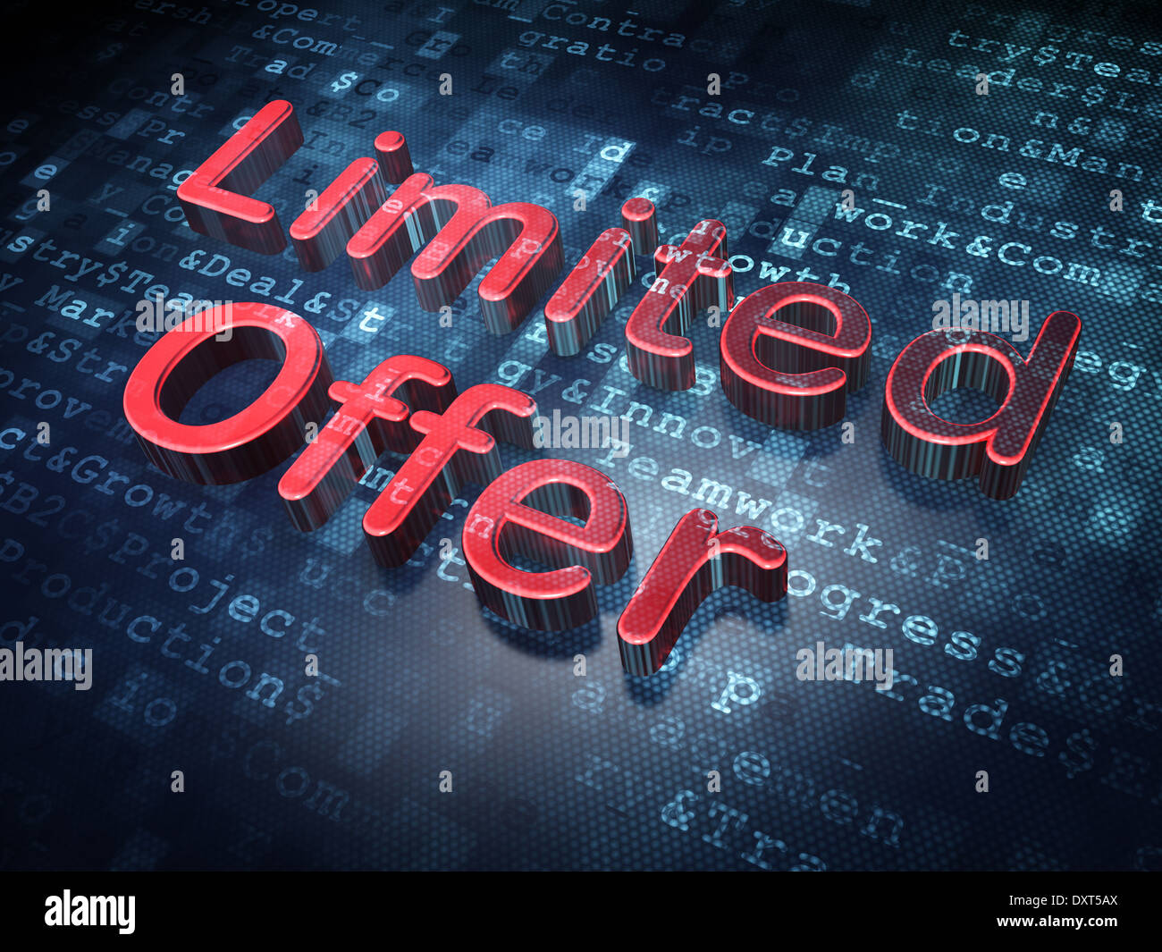 Business concept: Red Limited Offer on digital background Stock Photo ...