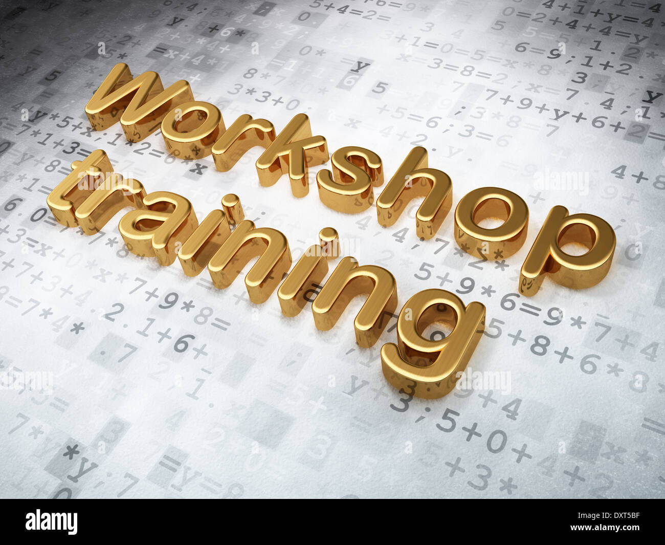 Education concept: Golden Workshop Training on digital background Stock ...