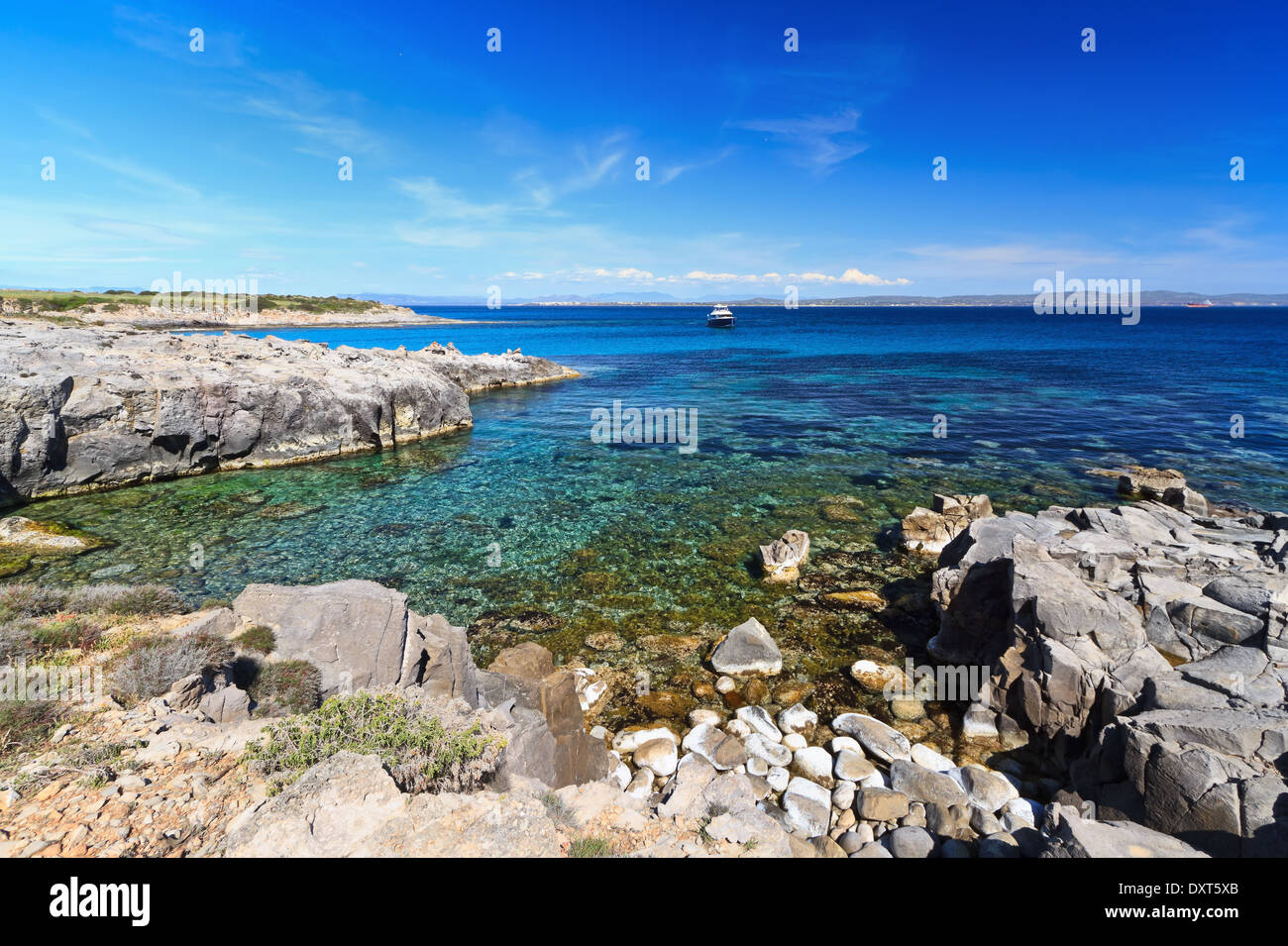 small bay near La Bobba in San Pietro island, Sardinia, Italy Stock ...