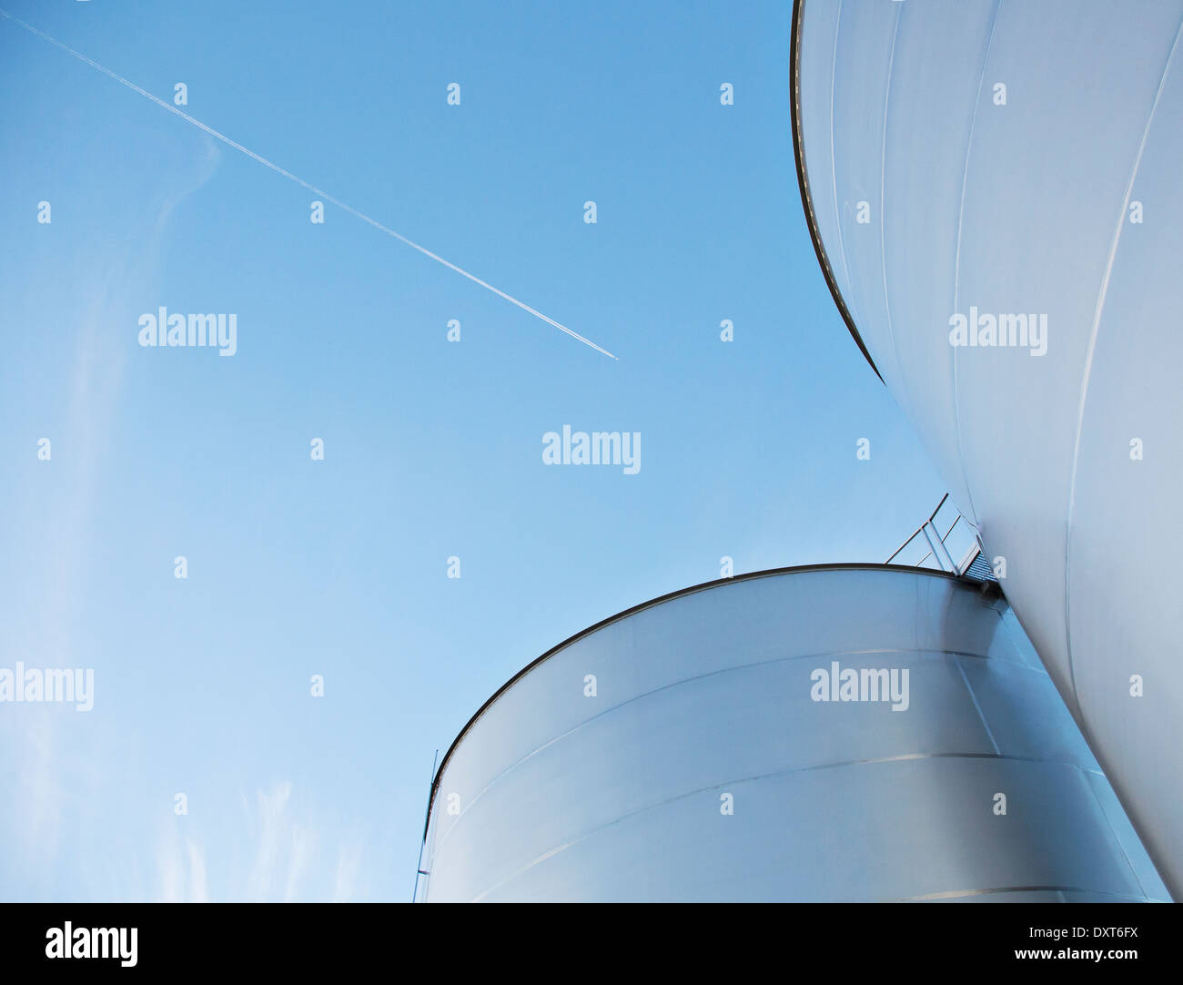 Silage storage towers against blue sky Stock Photo - Alamy