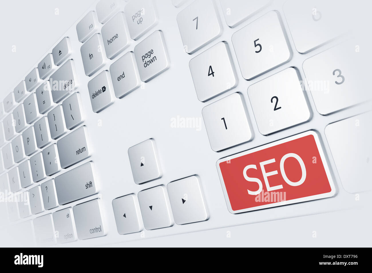 SEO Search Engine Optimization Red Button on the Gray Computer Keyboard ...