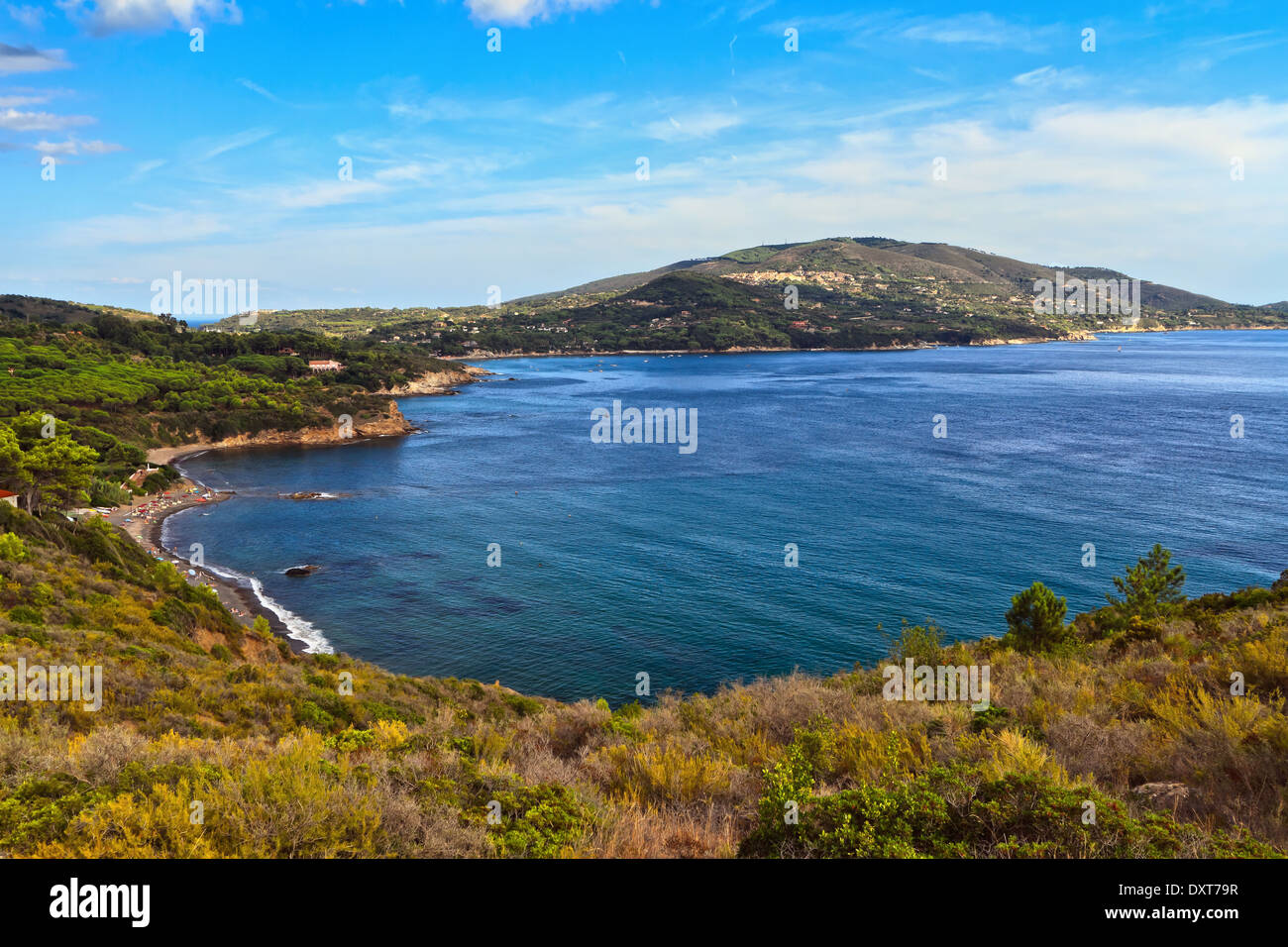 overview of Lacona bay in Elba island, Tuscany, Italy Stock Photo - Alamy