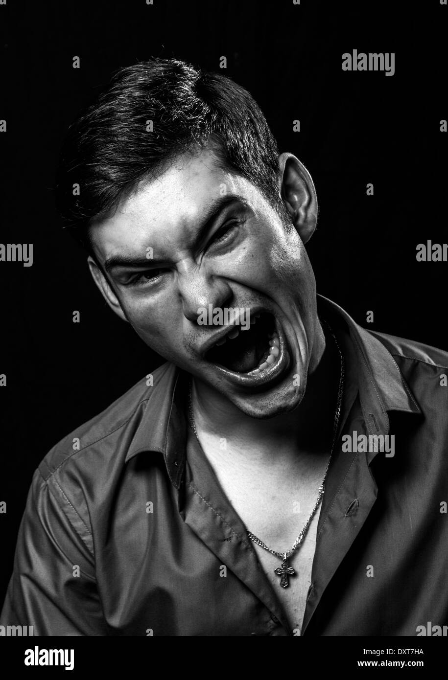 Studio shot young guy Black and White Stock Photos & Images - Alamy
