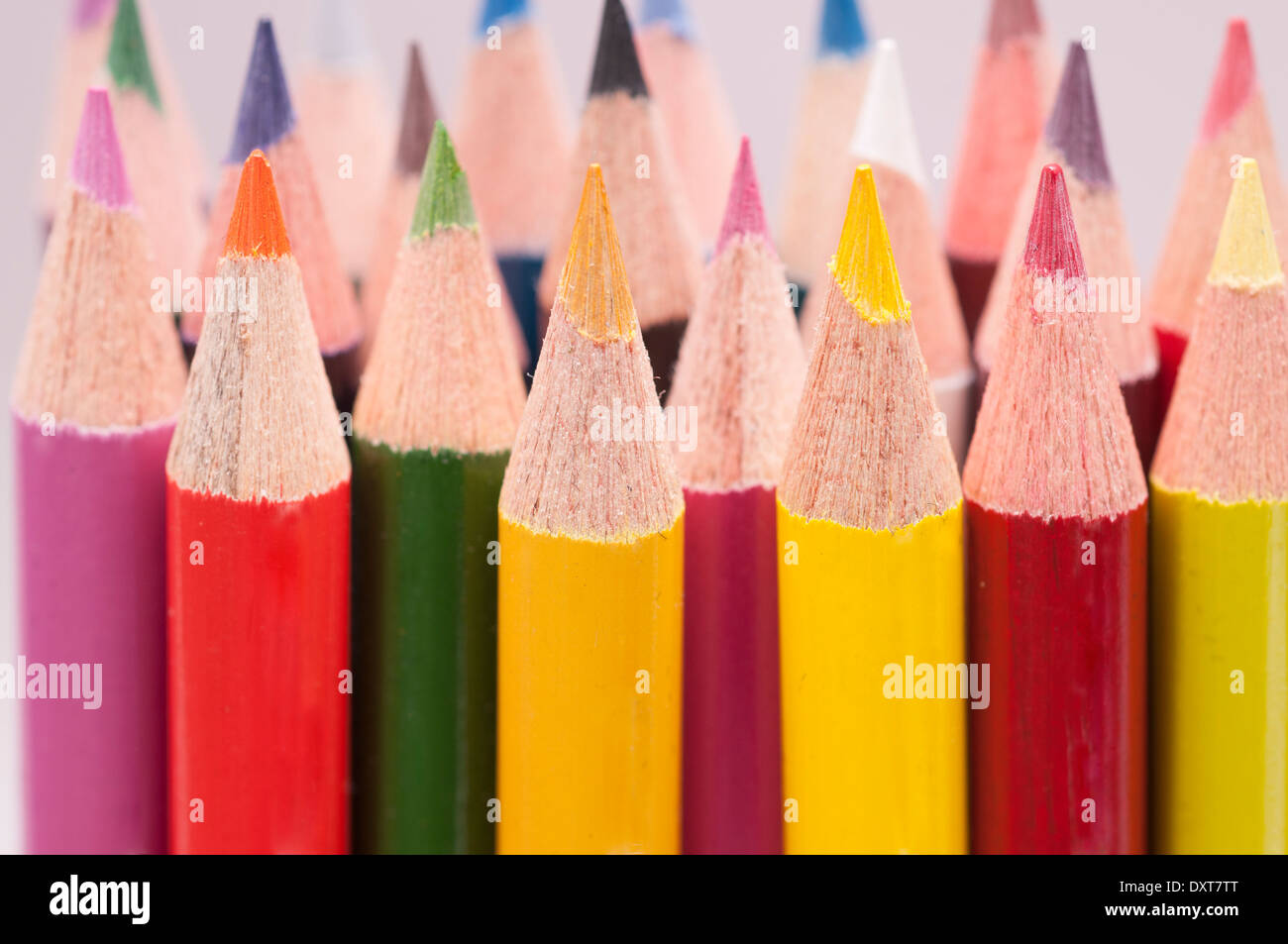 Close-up of sharpened colored pencils Stock Photo - Alamy