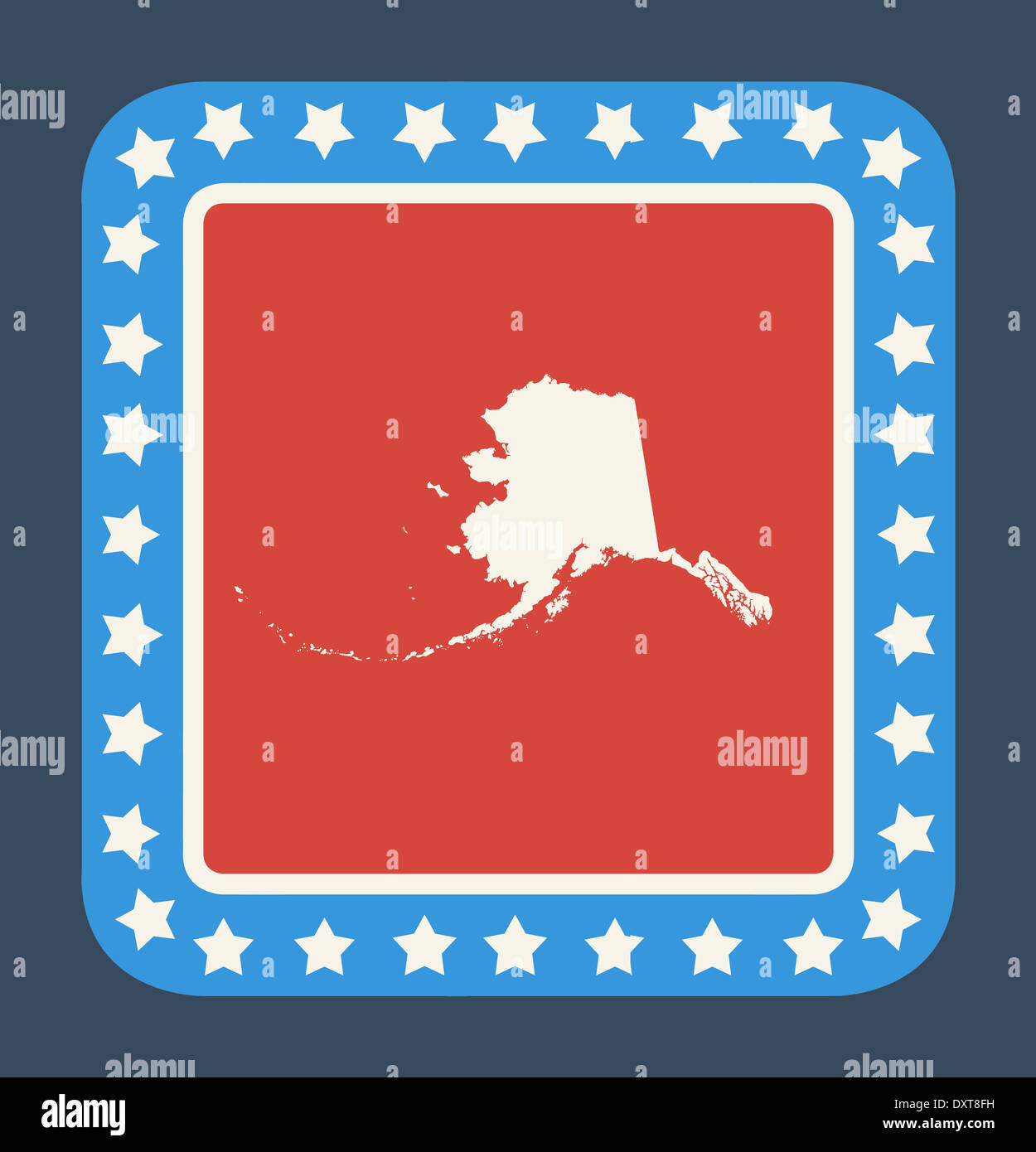 Alaska state button on American flag in flat web design style, isolated ...