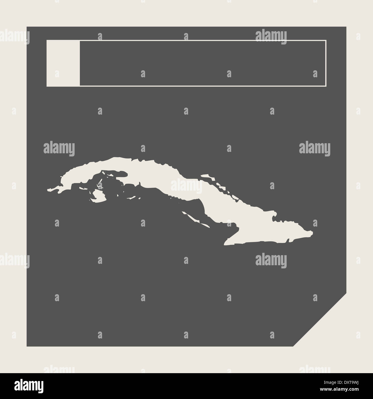 Cuba map button in responsive flat web design map button isolated with ...